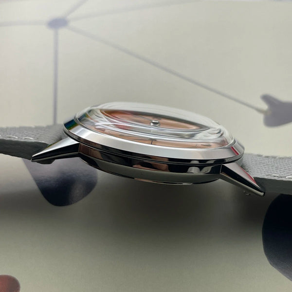 Pierre Paulin Salmon Dial Watch A thinner Case 50m Skin Diver Watch ...