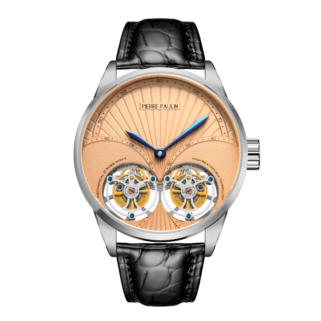 Pierre Paulin Genuine Double Tourbillon Manual Mechanical Watch ...