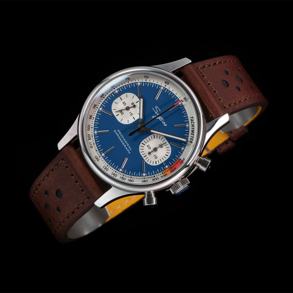 Sugess 1963 Chronograph Mechanical Wristwatches Seagull ST19 Swanneck ...
