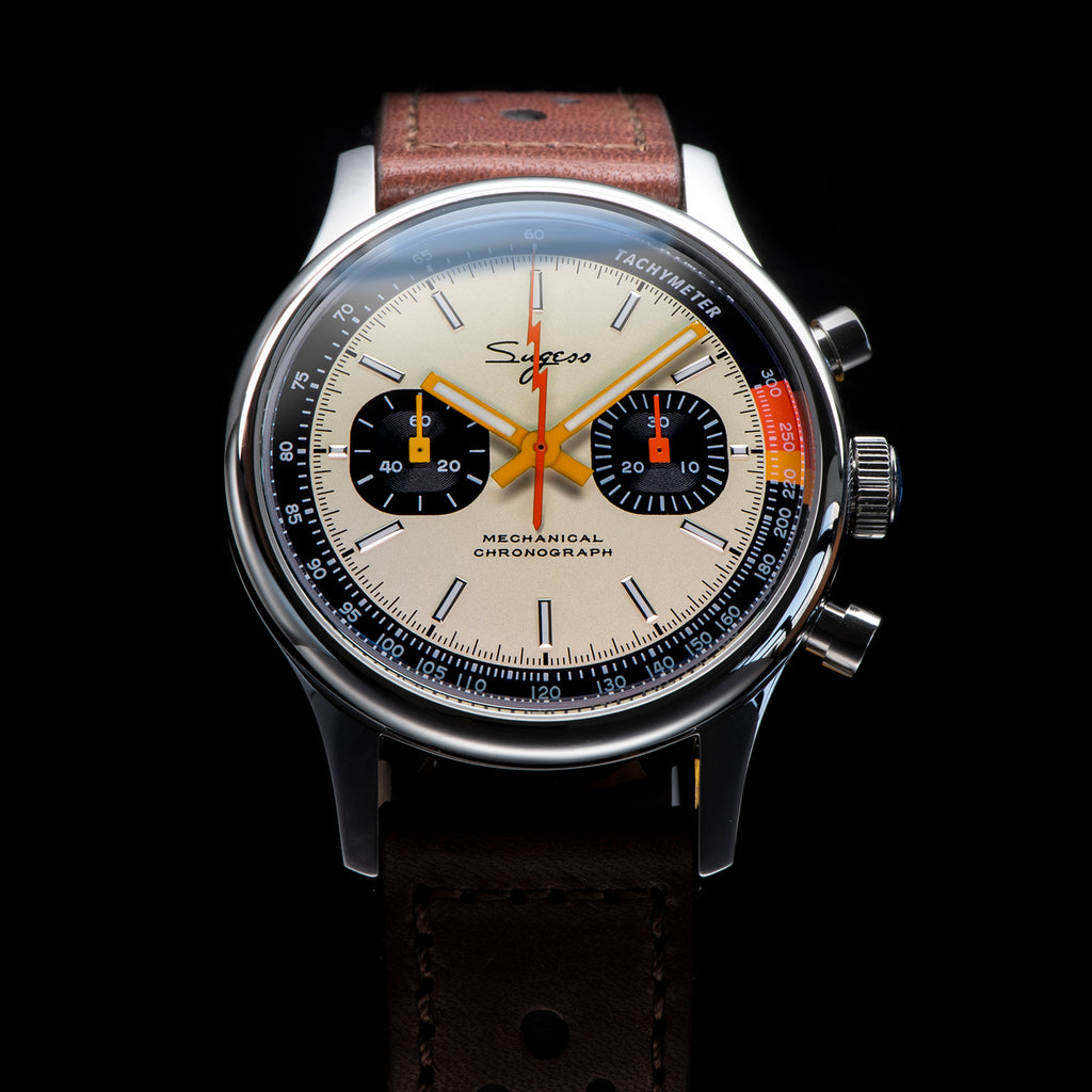 Sugess 1963 Chronograph Mechanical Wristwatches Seagull ST19 Swanneck ...